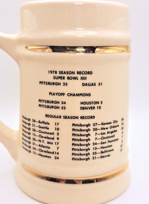 Steelers Super Bowl XIII Champions Ceramic Beer Mug with Season Record ...
