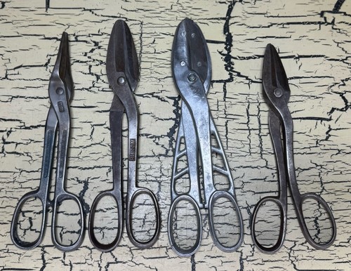 4 VTG Malco 14 Wiss 18 Crescent Hand Tool T412 Metal Tin Snips Shears ...