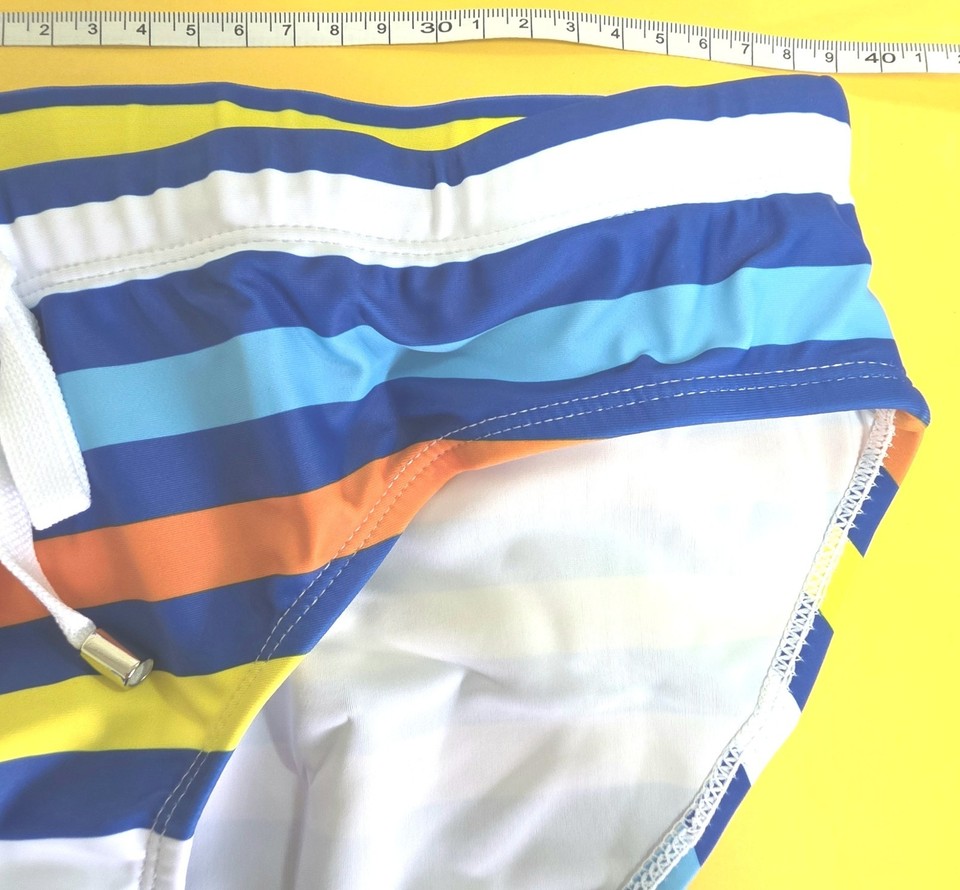 Men's Drawstring Colorful Stripes Brief Swimwear XXL | eBay
