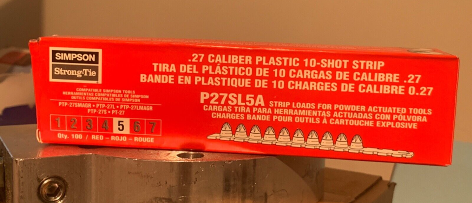 Simpson Strong-Tie P27SL5A .27 Caliber Plastic Shot Strips 100 count | eBay