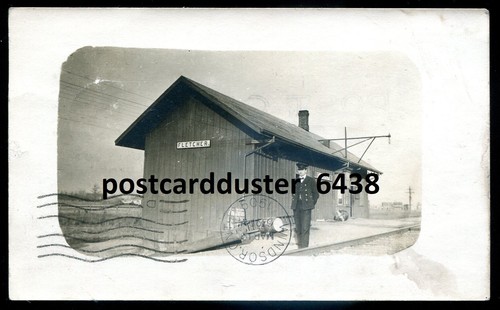 FLETCHER Ontario 1910s Train Station. Real Photo Postcard | eBay