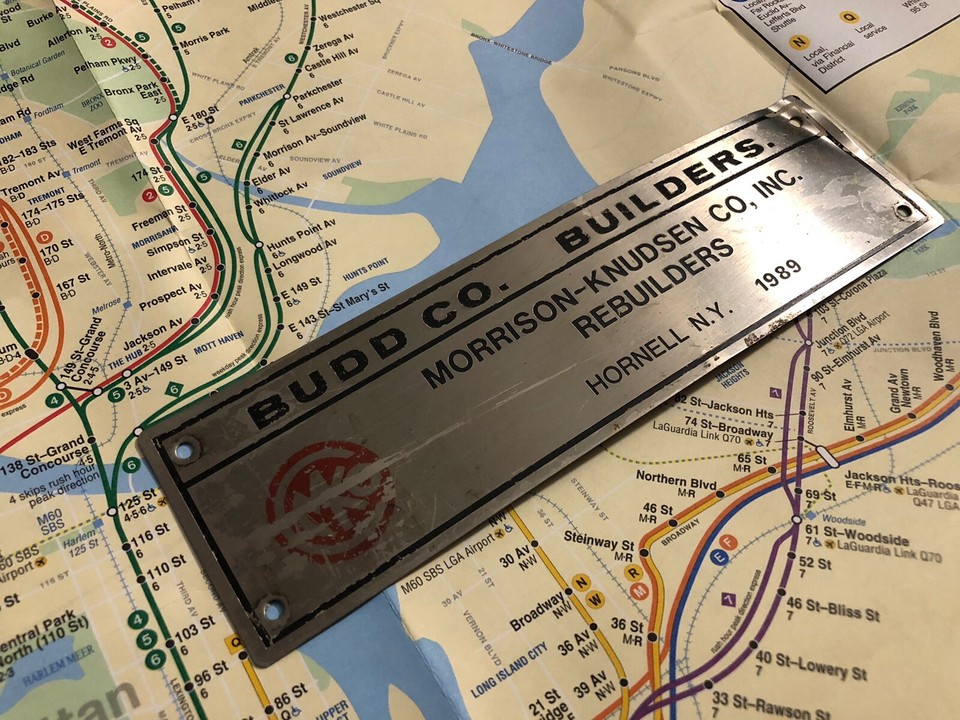 MTA R32 1988/89 Builders Plate (SEE DESCRIPTION) | eBay