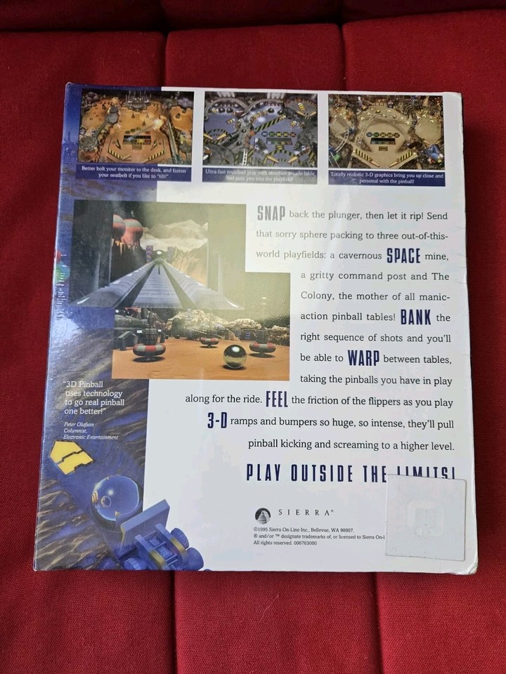 3D Ultra Pinball 1995 Sierra On-Line PC VIDEO GAME Big Box NEW Sealed ...
