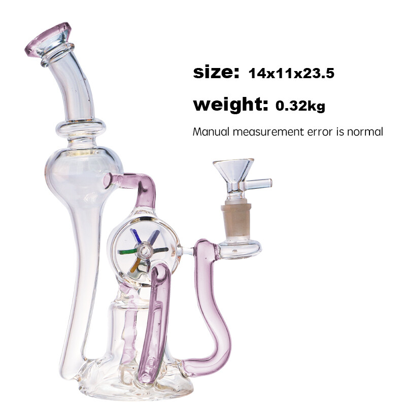 9" Glass Bong Windmill Spin Thick Water Pipe Hookah Recycler Perc ...