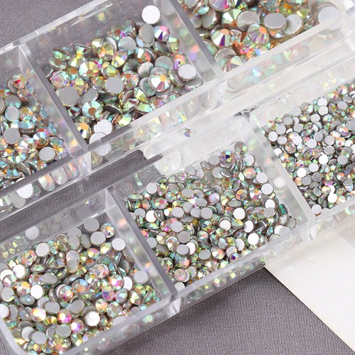 6 Sizes Boxed Crystal Flat Rhinestones Kit Hybrid Nail Art Decorations ...