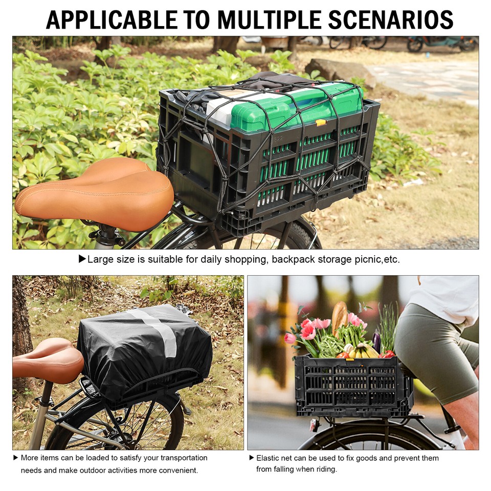 E-Bike Foldable Rear Basket, Rear Bicycle Cargo Rack, Ebike Storage ...