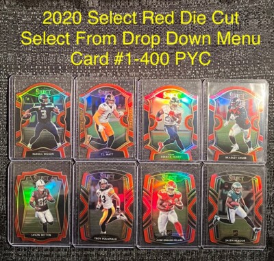 2020 SELECT FOOTBALL RED PRIZM DIE CUT COMPLETE YOUR SET YOU PICK CARD ...