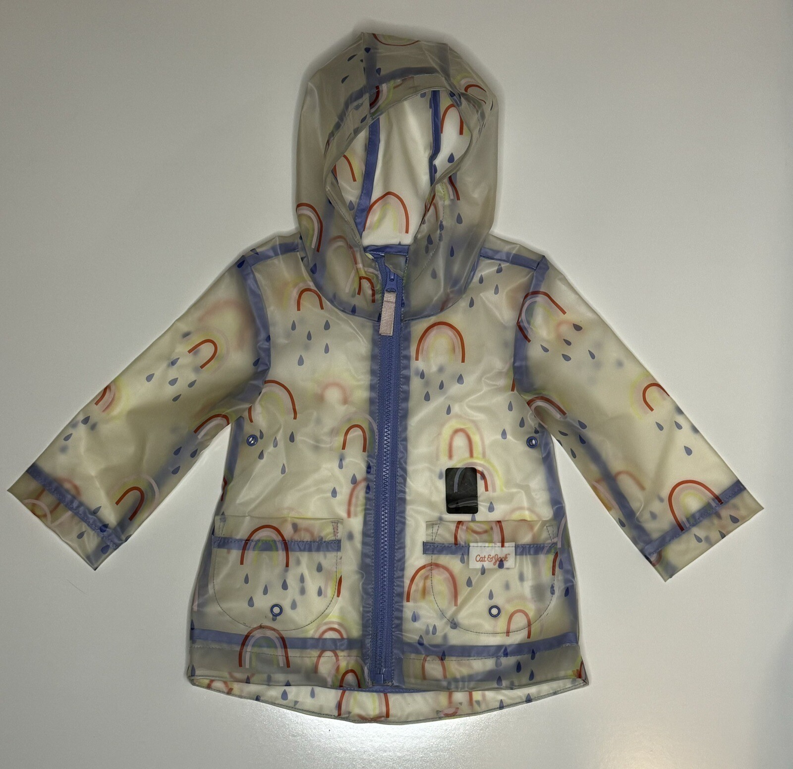 Cat And Jack Toddler Girls Rainbow Rain Coat Raincoat Boho Spring NEW ...