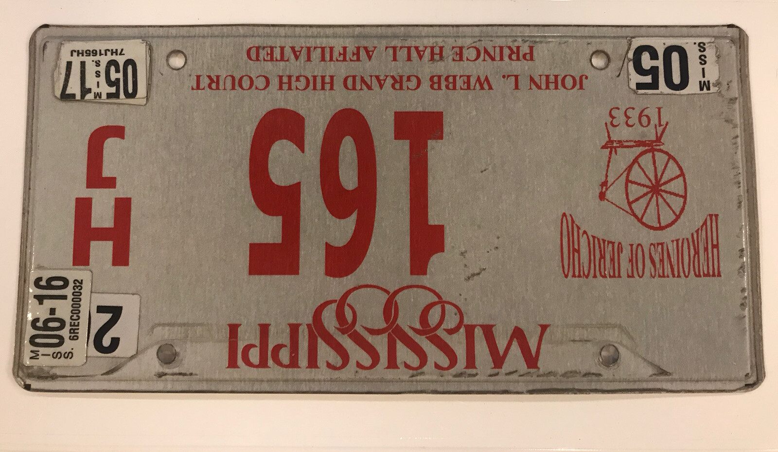 PRINCE HALL FREEMASON MASON Grand Lodge license plate Freemasonry ...