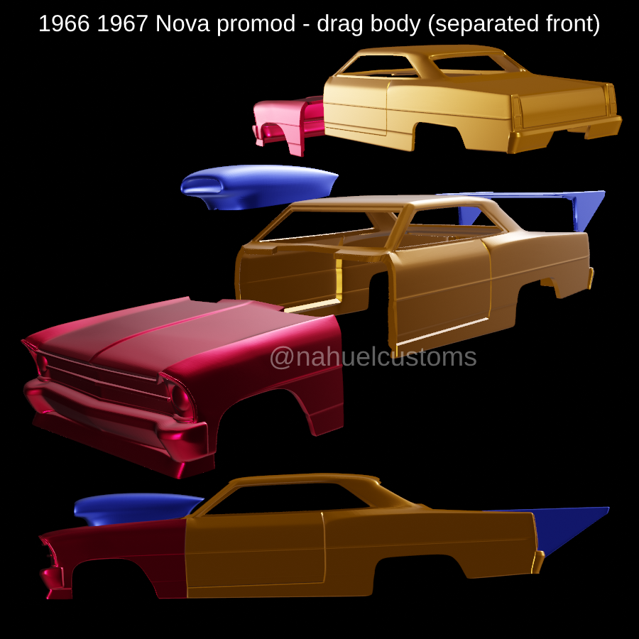1967 Chevy Nova Pro-Mod Body - Separate Front - 1/24 - 3D Printed | eBay