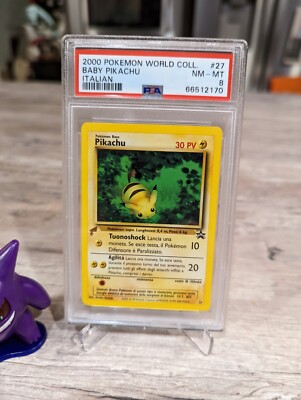 2000 POKEMON ITALIAN WORLD COLLECTION BABY PIKACHU #27 PSA 8 NM-MT WOTC ...