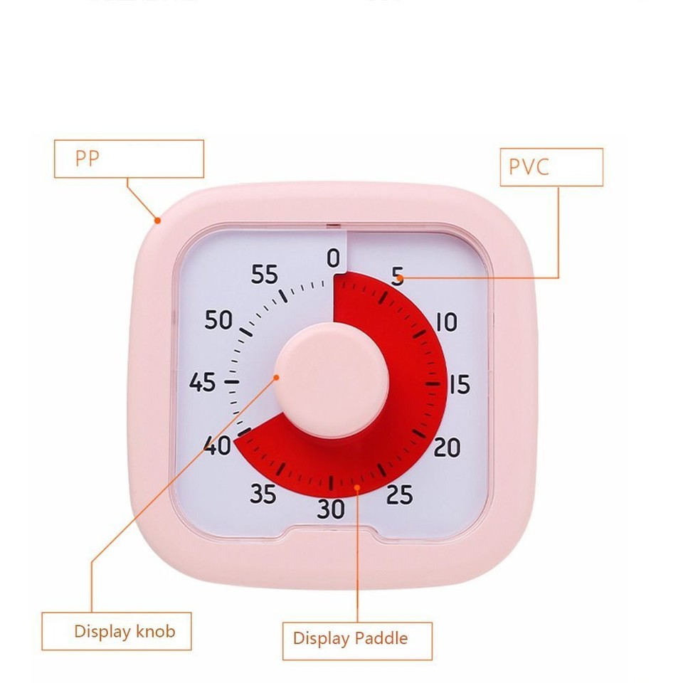 60 Minutes Visual Analog Timer Countdown Clock Time Management Kids ...