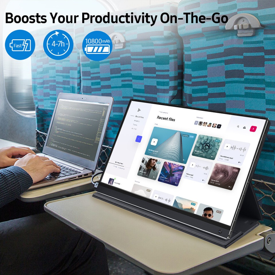 Touchscreen Battery 15.6" Portable Monitor 1920*1080 Full HD USB C ...