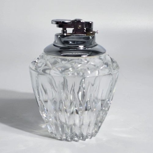 Crystal Cut Lighter Glass Table Top Butane Candle with Chrome Japan ...