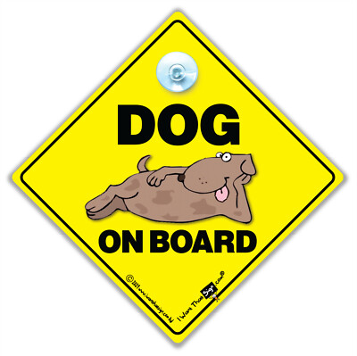 Dog On Board Car Sign, Dog On Board, Dog In Car Sign, Suction Cup Sign ...