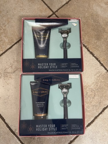 King-C Gillette Shaving Razor & Transparent Shave Gel Holiday Gift Sets ...