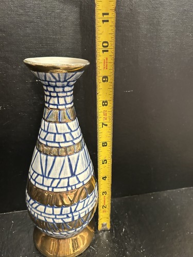 MCM Royal Blue And 22 Kt Gold Vase | eBay