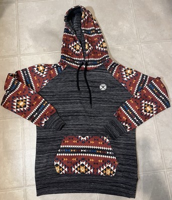 Hooey Men’s Aztec Design Hoodie Kangaroo Pocket Size Small | eBay
