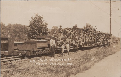 The Express Fort Hoyle Maryland MD RPPC Soldiers On Train Postcard | eBay