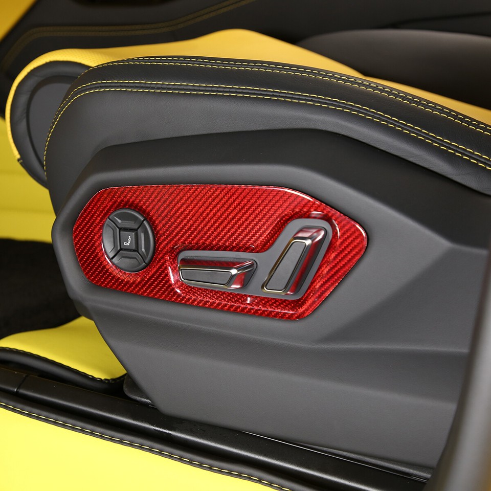 Red Carbon Seat adjustment button panel Cover trim For Lambor*ghini ...