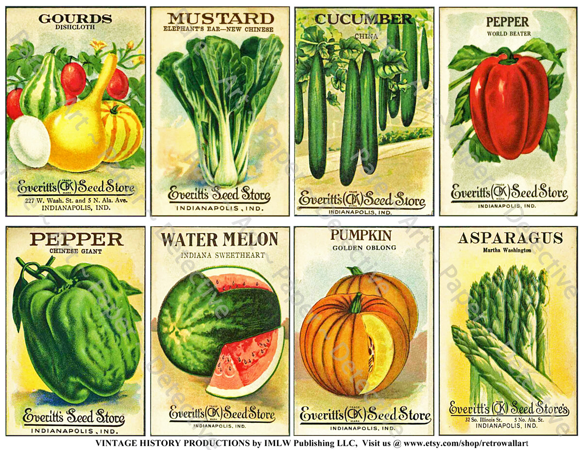 Vintage Vegetable Seed Packets