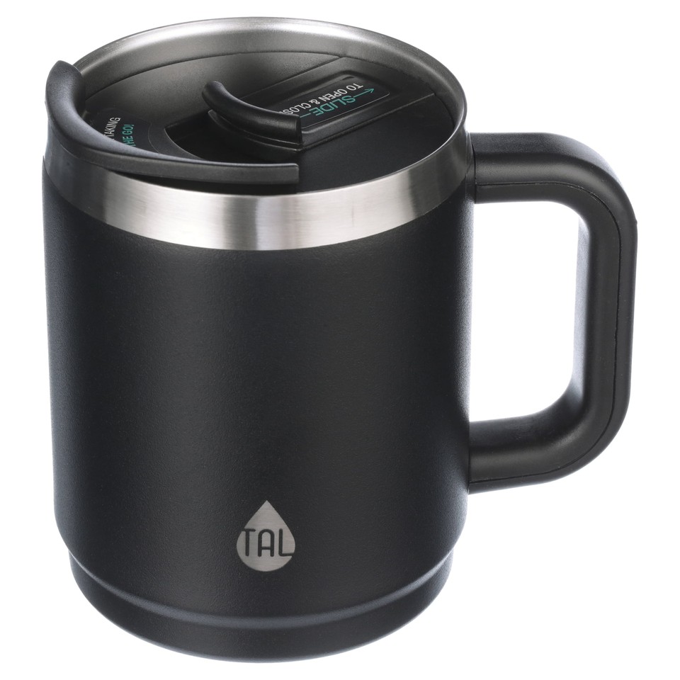 TAL Stainless Steel Boulder Coffee Mug 14oz, Black | eBay