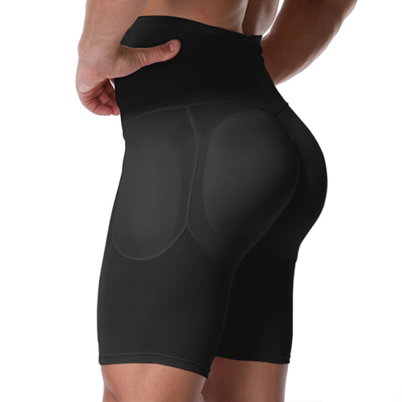 Men's Padded Underwear Boxer Butt Lifter Hip Enhancer Shaper Pants ...