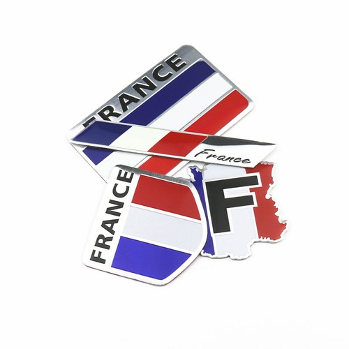 4pcs Aluminum France French Flag Car Accessories Emblems Badges ...