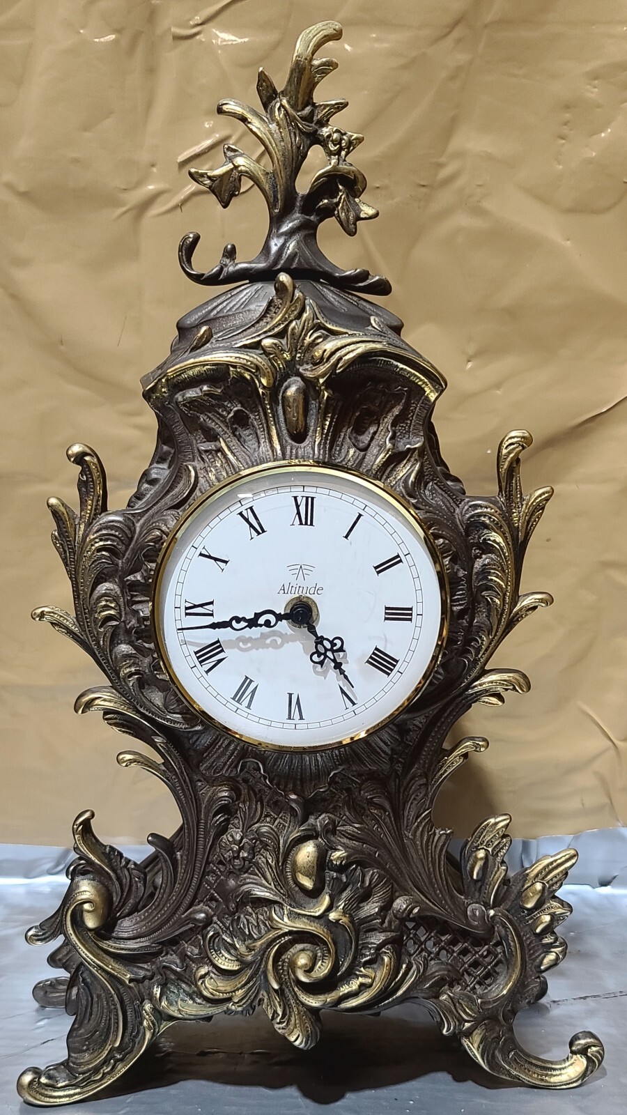 French Bronzed Metal Quartz Shelf Clock Hechinger Movement Germany | eBay