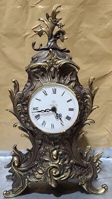 French Bronzed Metal Quartz Shelf Clock Hechinger Movement Germany | eBay