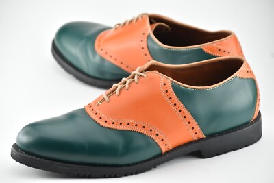 RARE CUSTOM ORDER | ALLEN EDMONDS 11.5EEE SHELTON ORANGE GREEN SADDLE ...