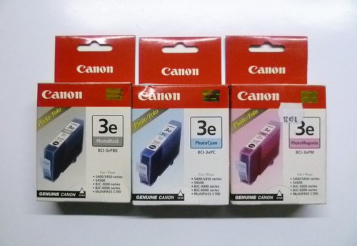 3x Original Canon BCI-3PBK PC PM BJC-3000 BJC-6000 BJC-6100 BJC-6200 ...
