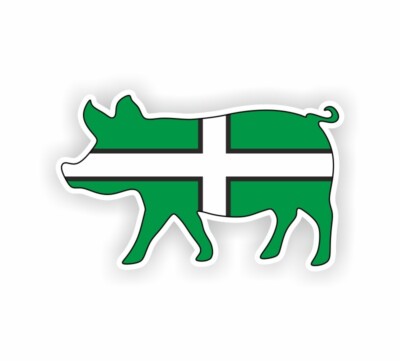 Devon Pig Sticker Decal 120mm x 75mm Stickers Car Van Campervan Bumper ...