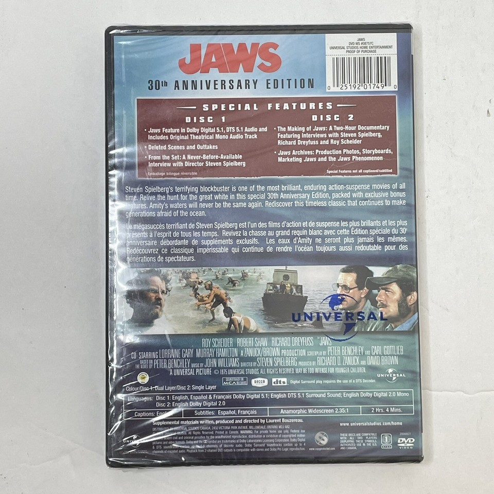 Jaws 2005 DVD 2 Disc Set 30th Anniversary Edition New Sealed | eBay