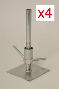 Set of 4 Adjustable Legs Feet Base Plates Bases Classic Scaffold Towers ...