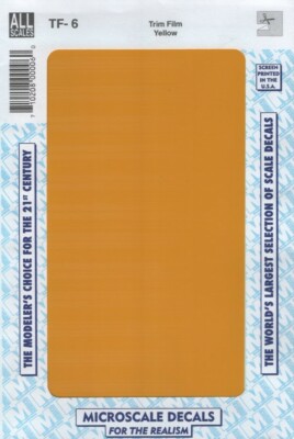 All Scale Microscale TF-6 Trim Film Yellow Decal Sheet Set | eBay