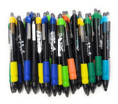 30ct Lot Misprint Click Pens MAXGLIDE Hub Pen: MULTICOLOR Thick Rubber ...