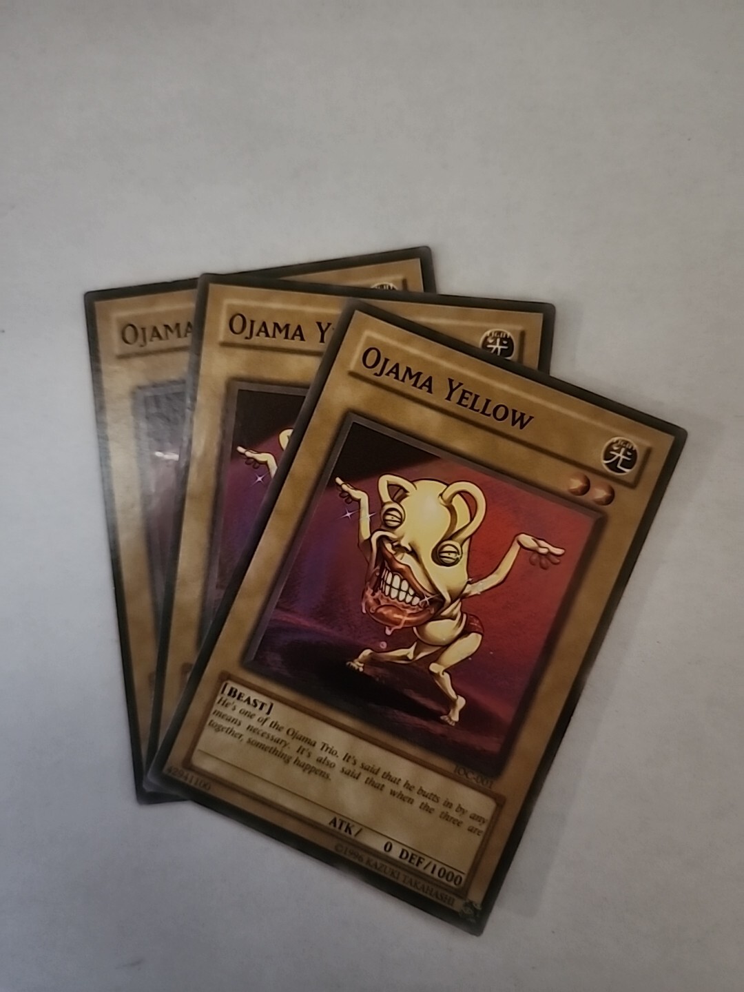 Yugioh! 3X Ojama Yellow - IOC-001 - Common - Unlimited Edition Near ...