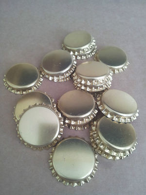 HOME BREW BEER BOTTLE CROWN CAPS/TOPS METAL 26 MM PACK OF 300 GOLD ...