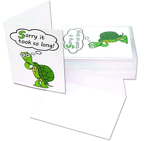 Sorry It Took So Long Turtle Cards 24 Count - Blank Inside with ...
