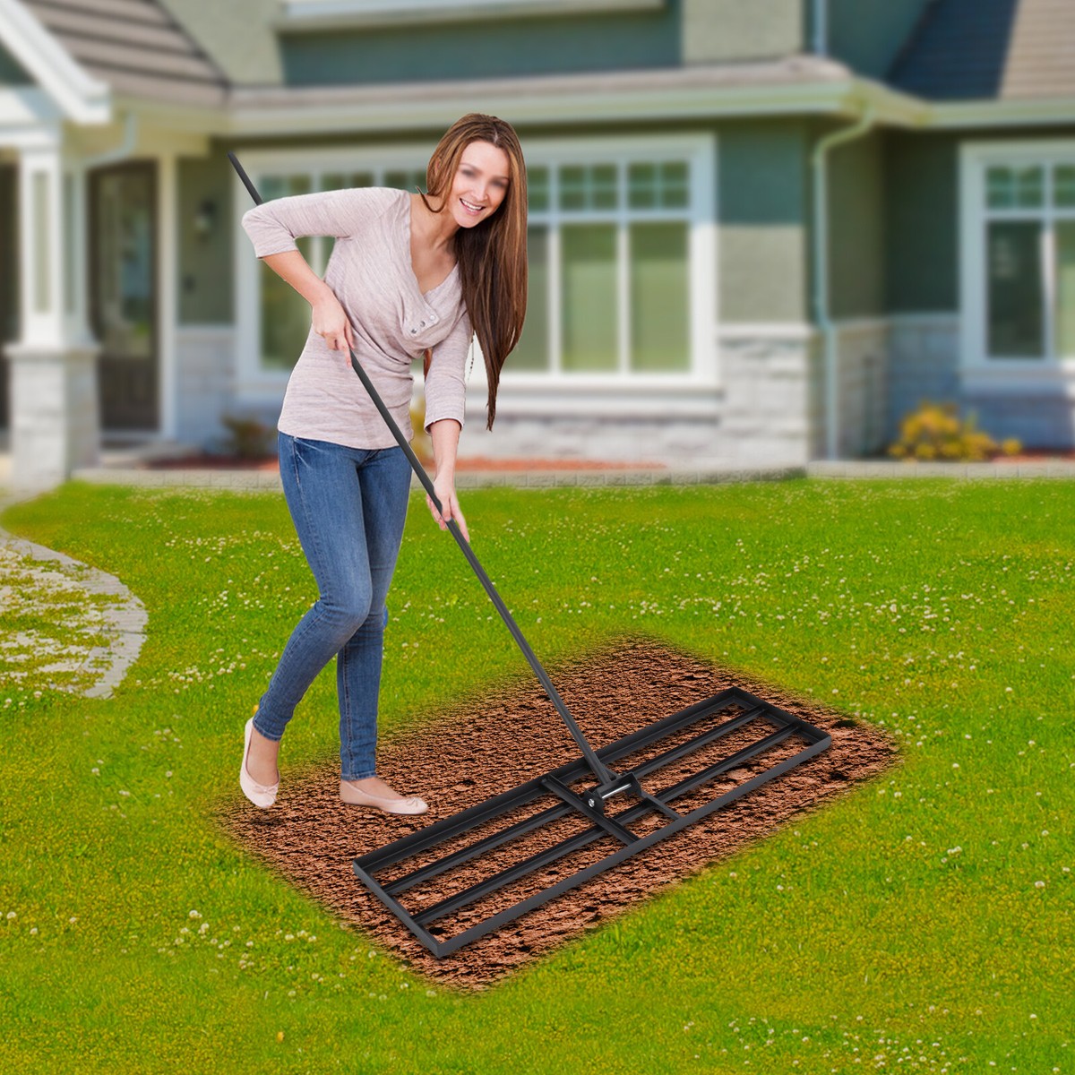 Landscaping Leveling Tools Lawn Scraper For Leveling, 75 X 25 Cm,