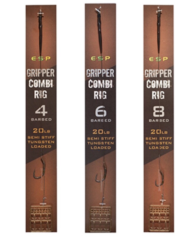 ESP CARP FISHING GRIPPER COMBI RIG in BARBED OR BARBLESS - GREEN or ...