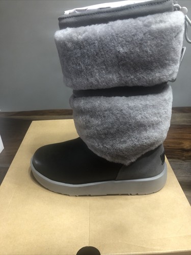 UGG REYKIR WATERPROOF CHESTNUT LEATHER FUR WINTER TALL BOOTS SIZE US 5 ...