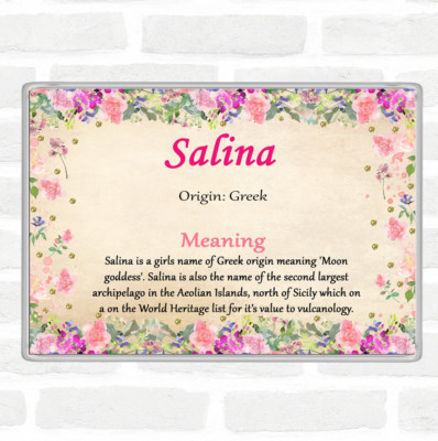 Salina Name Meaning Jumbo Fridge Magnet Floral | eBay UK