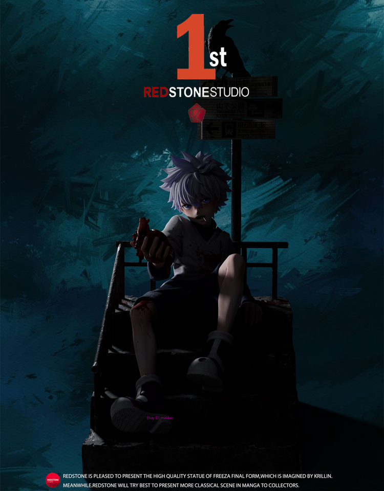Killua Zoldyck Red Stone Studio Recast Resin Statue Figurine EX version ...