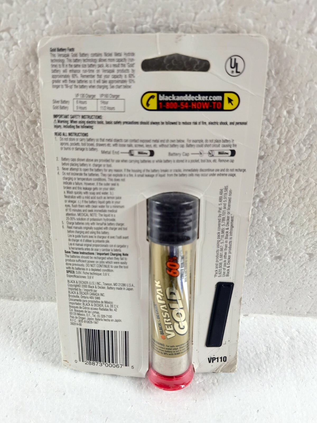 Genuine Black & Decker VP110 gold VersaPak battery for B&D Versa Pak ...