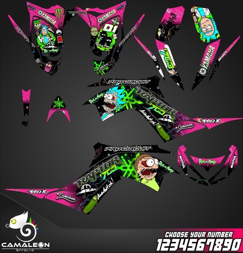 Yamaha Raptor 700R graphics kit 2013 2014 2017 2019 to 2022 decals ...