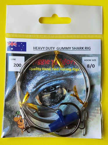 Heavy Duty Hand tied Castable 200lb Stainless wire Gummy Shark rig, 8/0 ...