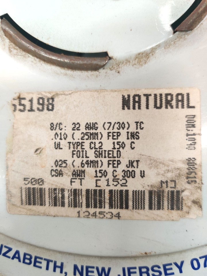 50ft Alpha Wire Shielded Cable CL2 22 AWG 8 Conductor compare Belden ...