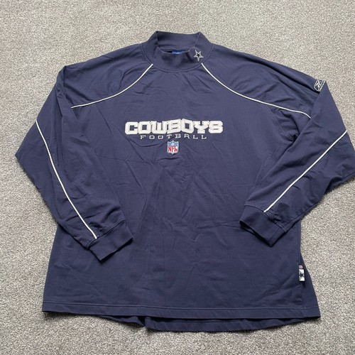 VINTAGE Dallas Cowboys Shirt XL Extra Large Blue Reebok NFL Turtleneck ...